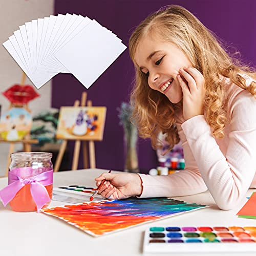 TecUnite 60 Sheets Watercolor Paper White Cold Press Paper Pack for Kid Child Watercolor Drawing Student Artist (5 x 7 Inch)