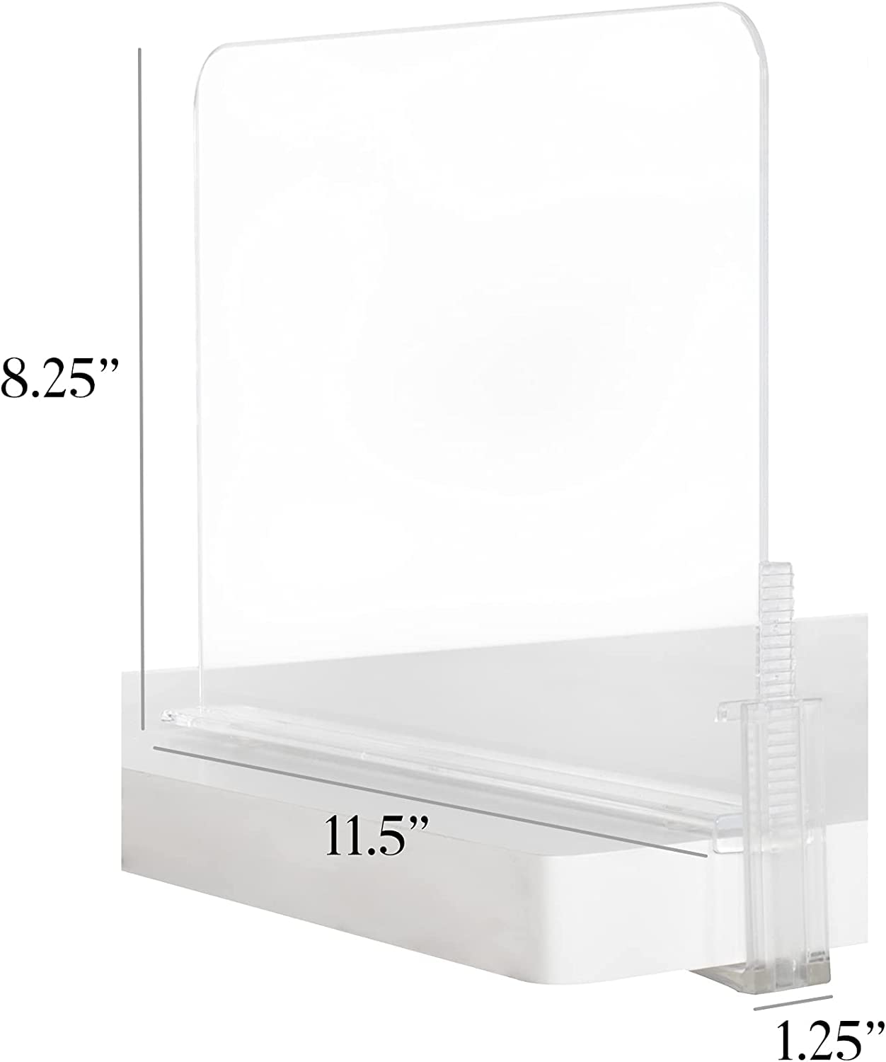 Richards Homewares Acrylic Shelf dividers 2 Pack- Closet Organizer and Storage for Purses, Sweaters, Clothes or Books - Clear Separators for Bedroom Kitchen Cabinets or Office Shelves