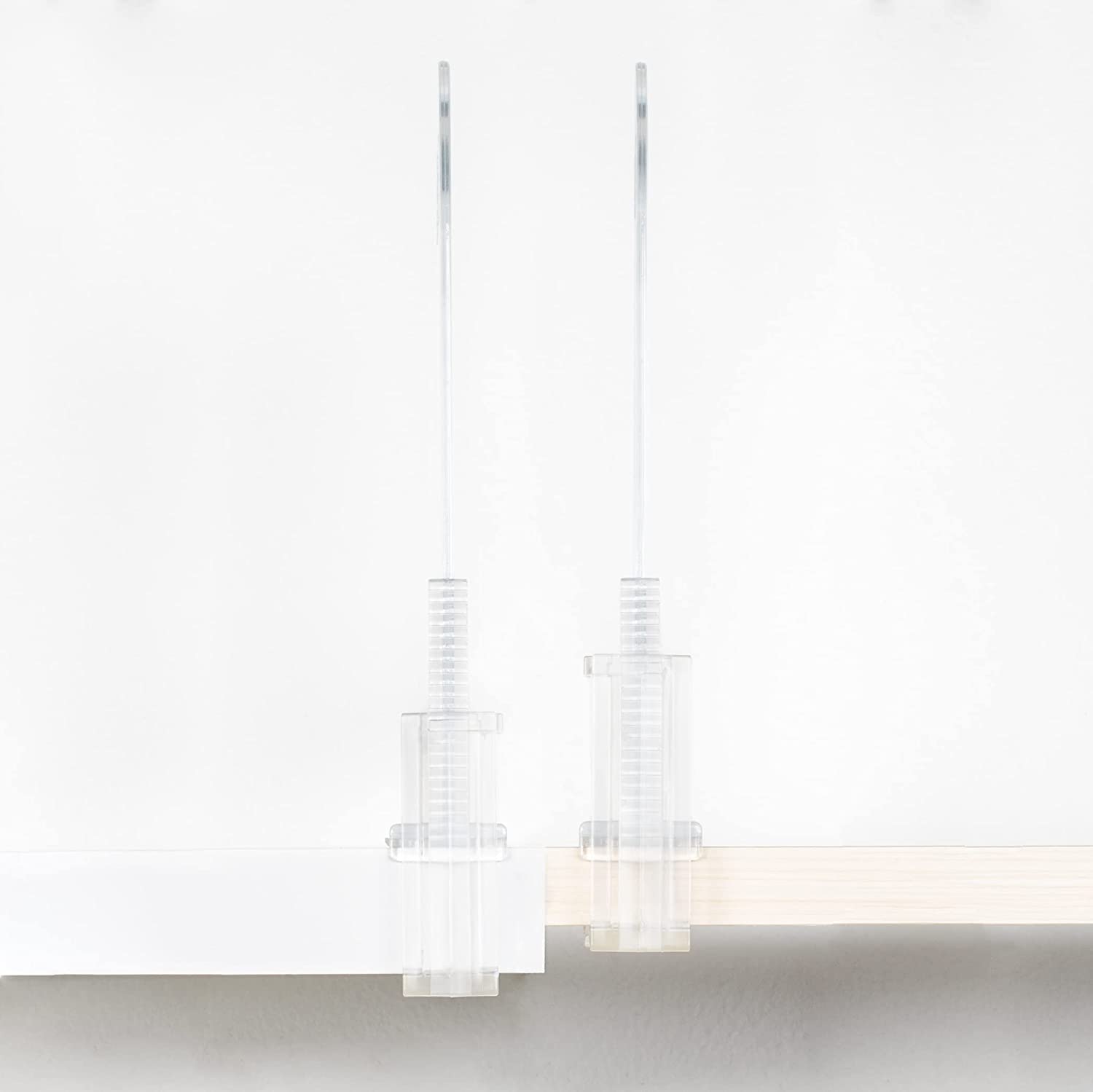 Richards Homewares Acrylic Shelf dividers 2 Pack- Closet Organizer and Storage for Purses, Sweaters, Clothes or Books - Clear Separators for Bedroom Kitchen Cabinets or Office Shelves
