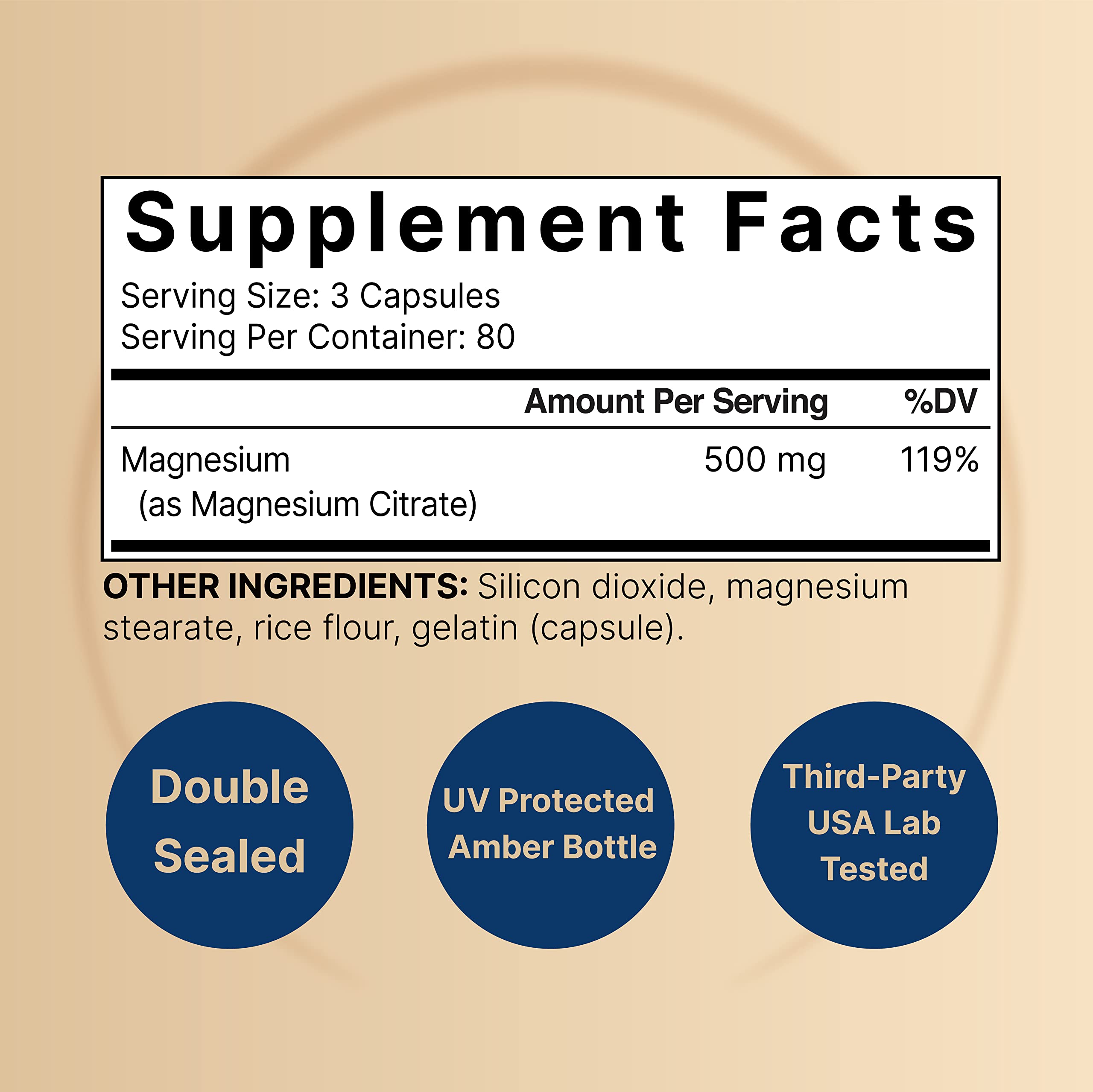 2 Pack Magnesium Citrate 500mg, 480 Capsules | High Purity Elemental Form – Extra Strength | Essential Mineral for Heart, Muscle, & Digestion Support – Non-GMO & No Gluten