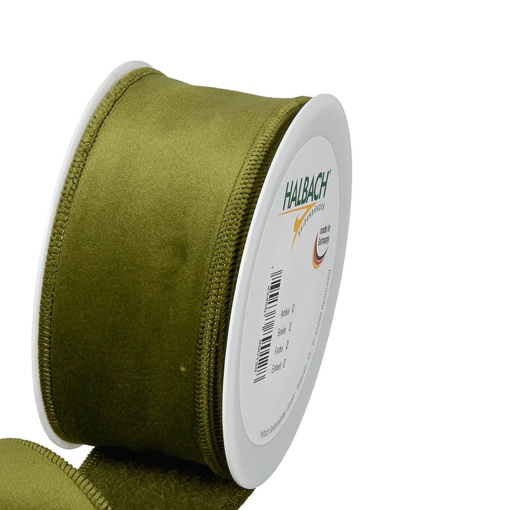FloristryWarehouse Green Christmas Velvet Fabric Ribbon 2 inches Wide on 9 Yards roll. Wired Edge