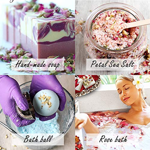 LAVEVE Dried Flowers, 21 Bags 100% Natural Dried Flowers Herbs Kit for Soap Making, DIY Candle, Bath, Resin Jewelry Making - Include Lavender, Don't Forget Me, Lily, Rose Petals, Jasmine and More