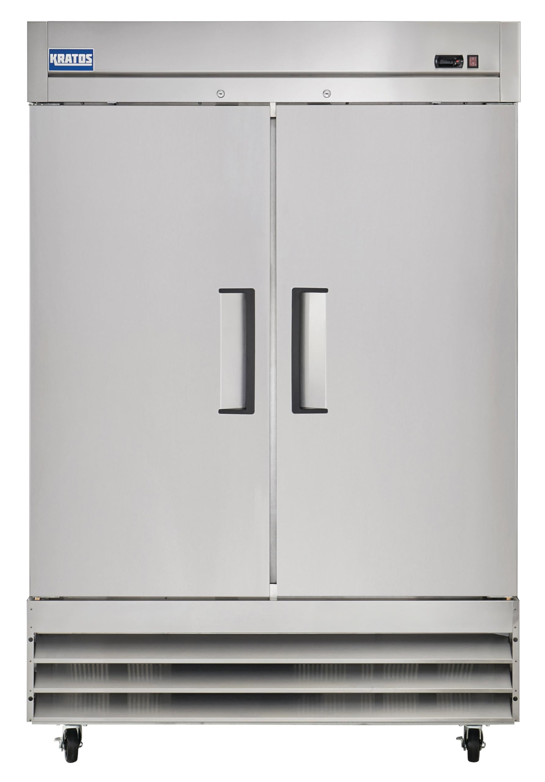 Kratos Commercial Freezer- 2- Solid Door Reach-In, Stainless Steel Exterior, 54" W (67K-005)