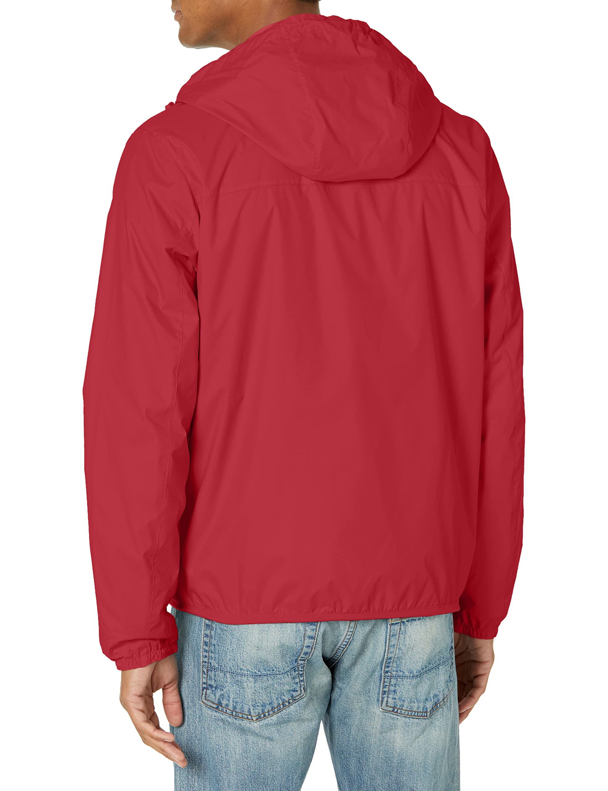 Tommy Hilfiger Men's Lightweight Active Water Resistant Hooded Rain Jacket, Red, XX-Large
