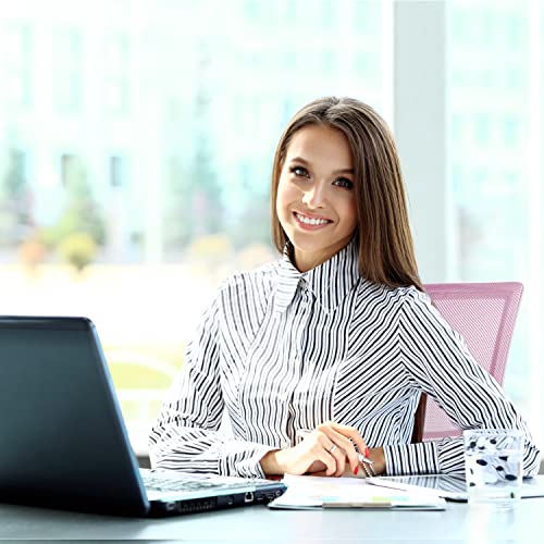 Office Chair Desk Chair Home Office Computer Chair with Wheels Mesh Office Chair with Lumbar Support, Mid Back Ergonomic Office Desk Chair with Armrests Adjustable Work Chairs, Pink