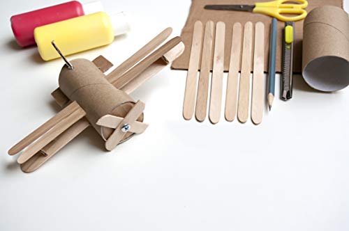 Makerstep 200 Natural Wood Craft, Popsicle Sticks for Crafts 4.5 Inch, Waxing Spatulas, Epoxy Resin Stirring, Ice Cream Candy Making and Garden Markers. Smooth, Splinter-Free, Wooden Wax Sticks
