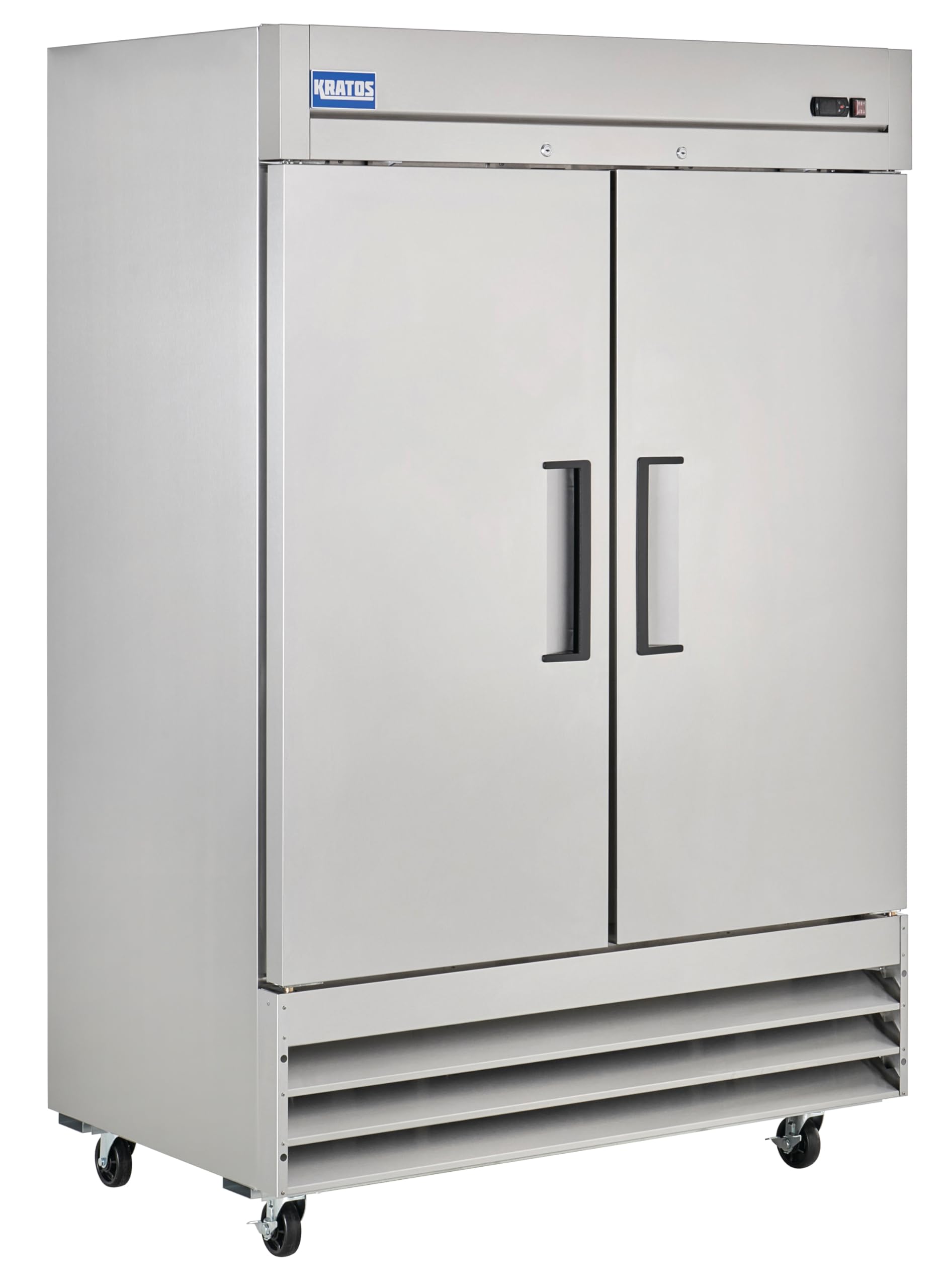 Kratos Commercial Freezer- 2- Solid Door Reach-In, Stainless Steel Exterior, 54" W (67K-005)