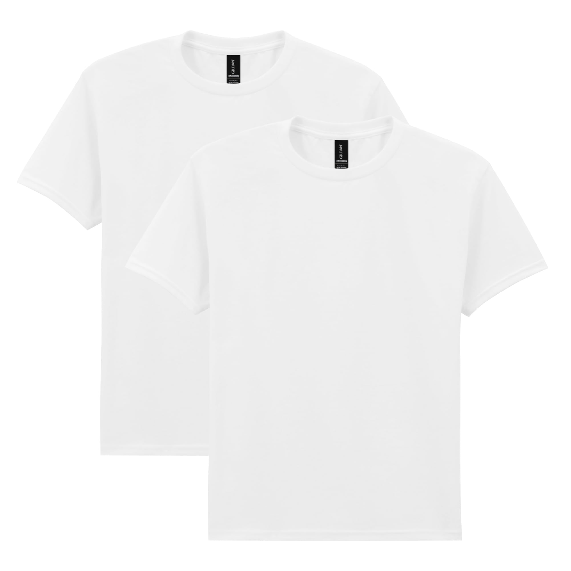 Gildan Youth Heavy Cotton T-Shirt, Style G5000B, 2-Pack, White, Small