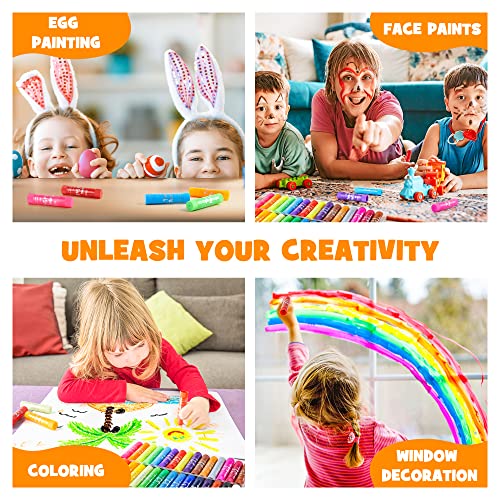 Shuttle Art Tempera Paint Sticks, 31 Pack Solid Tempera Paint Set, 30 Colors with 1 Drawing Pad for Kids, Washable, Super Quick Drying, Works Great on Paper Wood Glass Ceramic Canvas