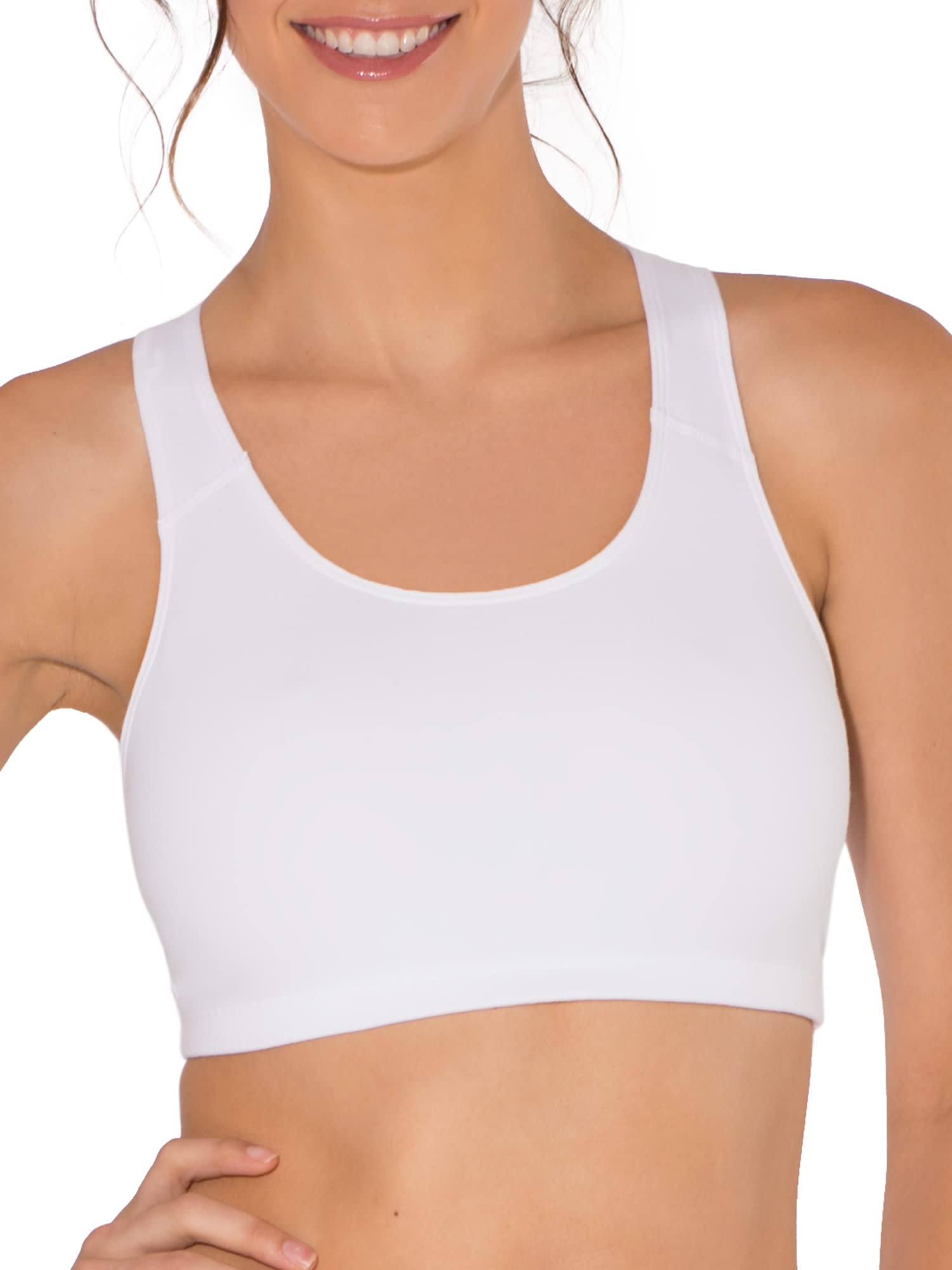 Fruit of the Loom womens Built Up Tank Style Sports Bra, Blue Gem With Black/White/Black Hue - 3 Pack, 36