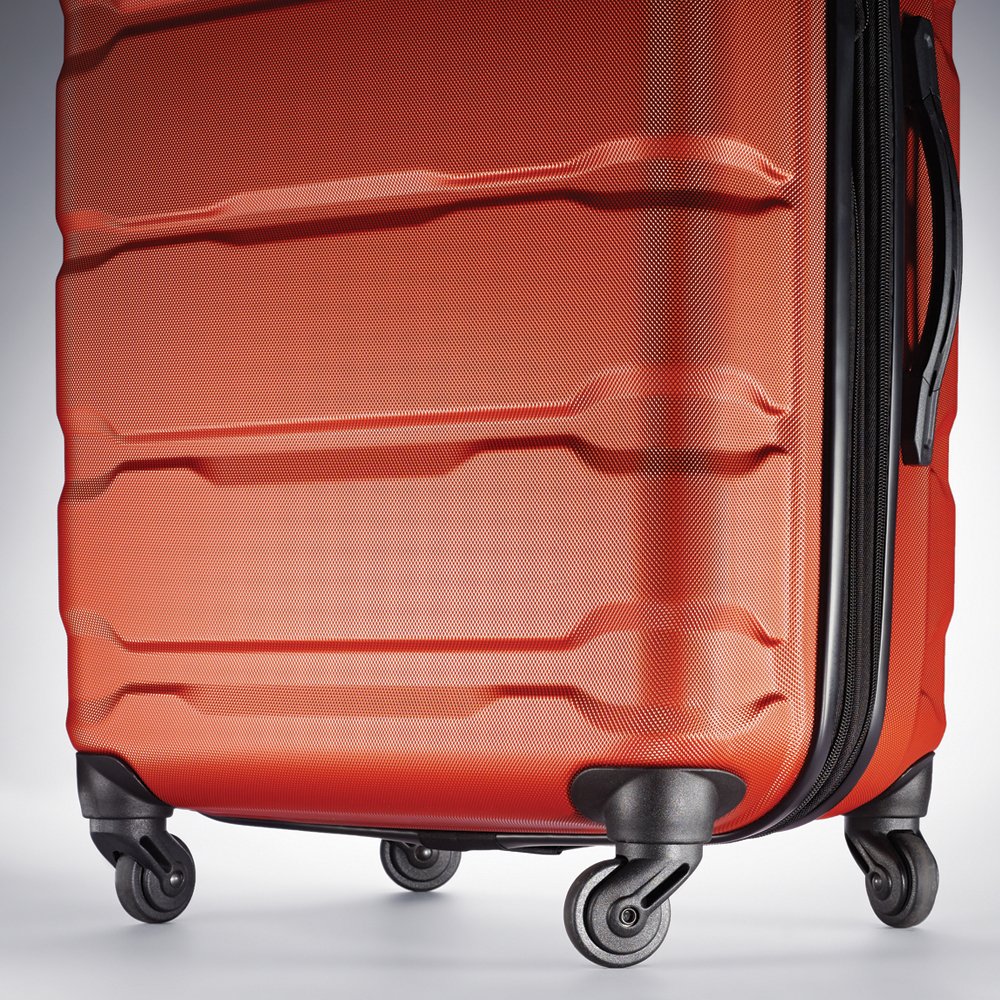 Samsonite 68311-1156 Omni Hardside Luggage Nested Spinner Set 20 Inch, 24 Inch, 28 Inch - Burnt Orange Bundle w/Deco Gear Luggage Accessory Kit (10 Item)