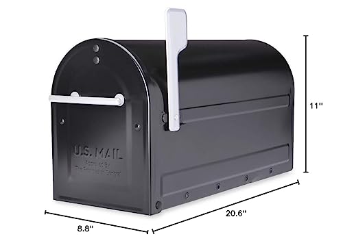 Architectural Mailboxes 7900-7B-SR-10 Boulder Postmount Mailbox, Large, Black