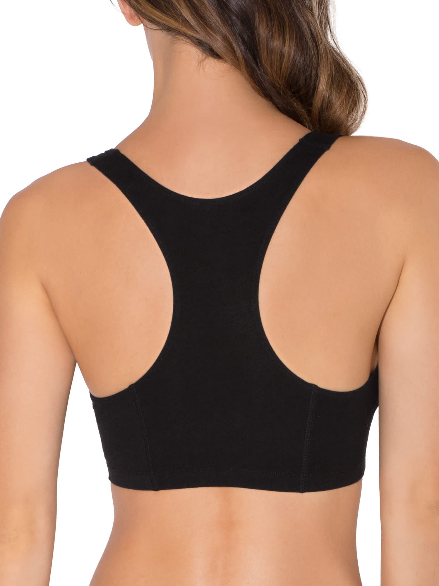 Fruit of the Loom womens Built Up Tank Style Sports Bra, Blue Gem With Black/White/Black Hue - 3 Pack, 36