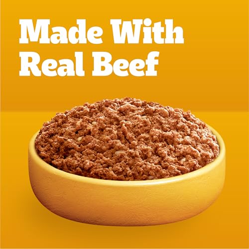 PEDIGREE CHOPPED GROUND DINNER Adult Soft Wet Dog Food, Beef, Bacon & Cheese Flavors, 3.5 oz Pouches, 16 Pack