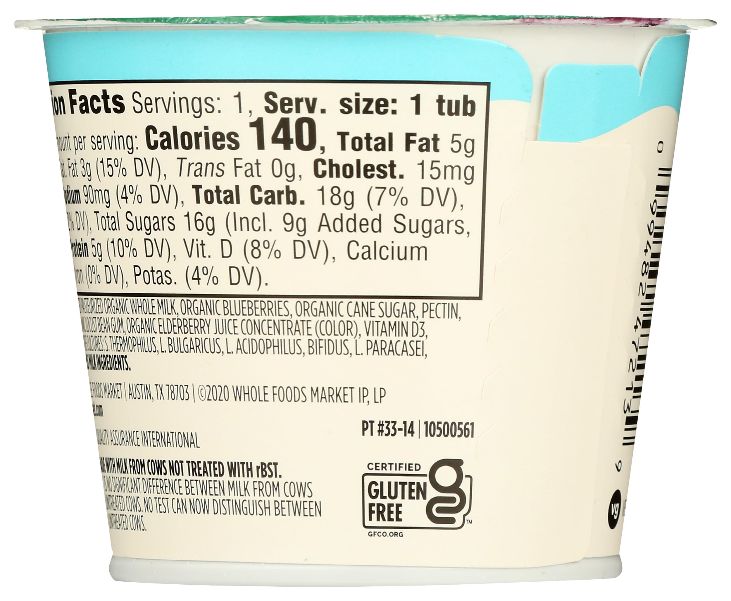 365 by Whole Foods Market, Yogurt Blueberry Organic, 5.3 Ounce