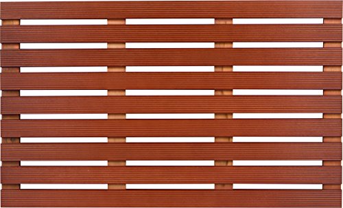 Trademark Innovations 31.5" Solid Teak Wood Non Slip Spa Shower or Door Mat
