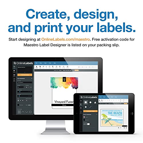 Printable Tags - 1.75 x 3 - Cardstock - Pack of 1,200, 100 Sheets - Inkjet/Laser Printer - Online Labels
