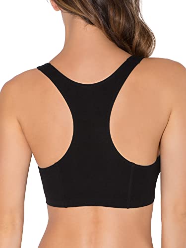 Fruit of the Loom womens Built Up Tank Style Sports Bra, Blue Gem With Black/White/Black Hue - 3 Pack, 36
