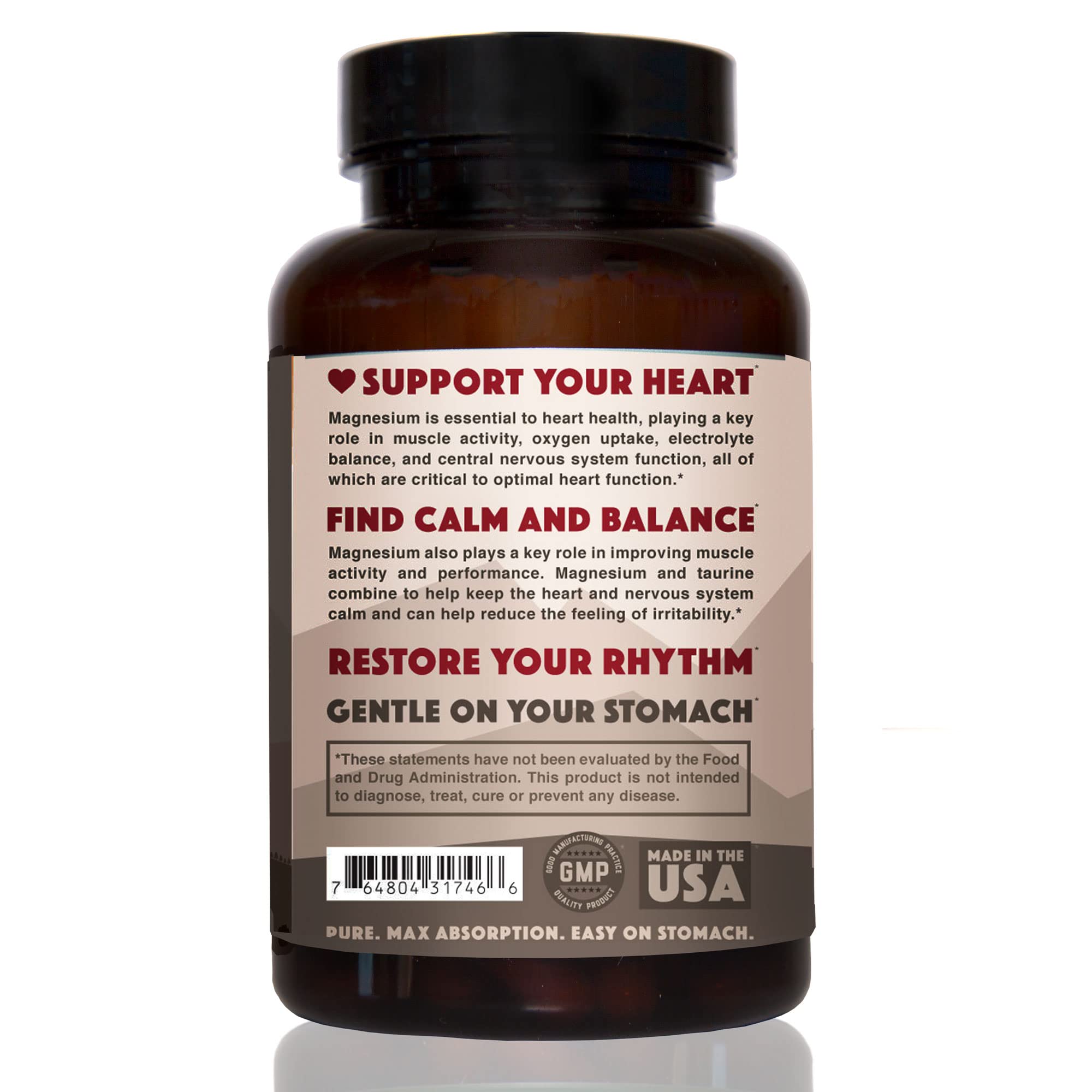 Natural Rhythm Magnesium Taurate, High Absorption Taurate, 750mg (150mg of Elemental Magnesium) 120 Capsules