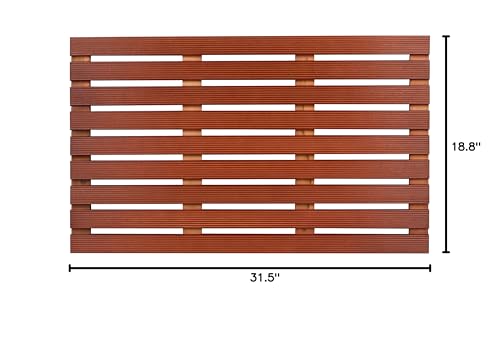 Trademark Innovations 31.5" Solid Teak Wood Non Slip Spa Shower or Door Mat