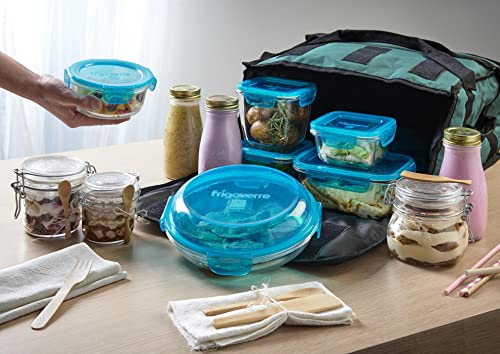 Bormioli Rocco Frigoverre Evolution Collection - 4.75-Inch Square Container - 42cl (14.25 oz.) - Grey