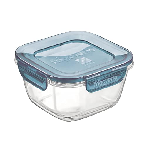Bormioli Rocco Frigoverre Evolution Collection - 4.75-Inch Square Container - 42cl (14.25 oz.) - Grey