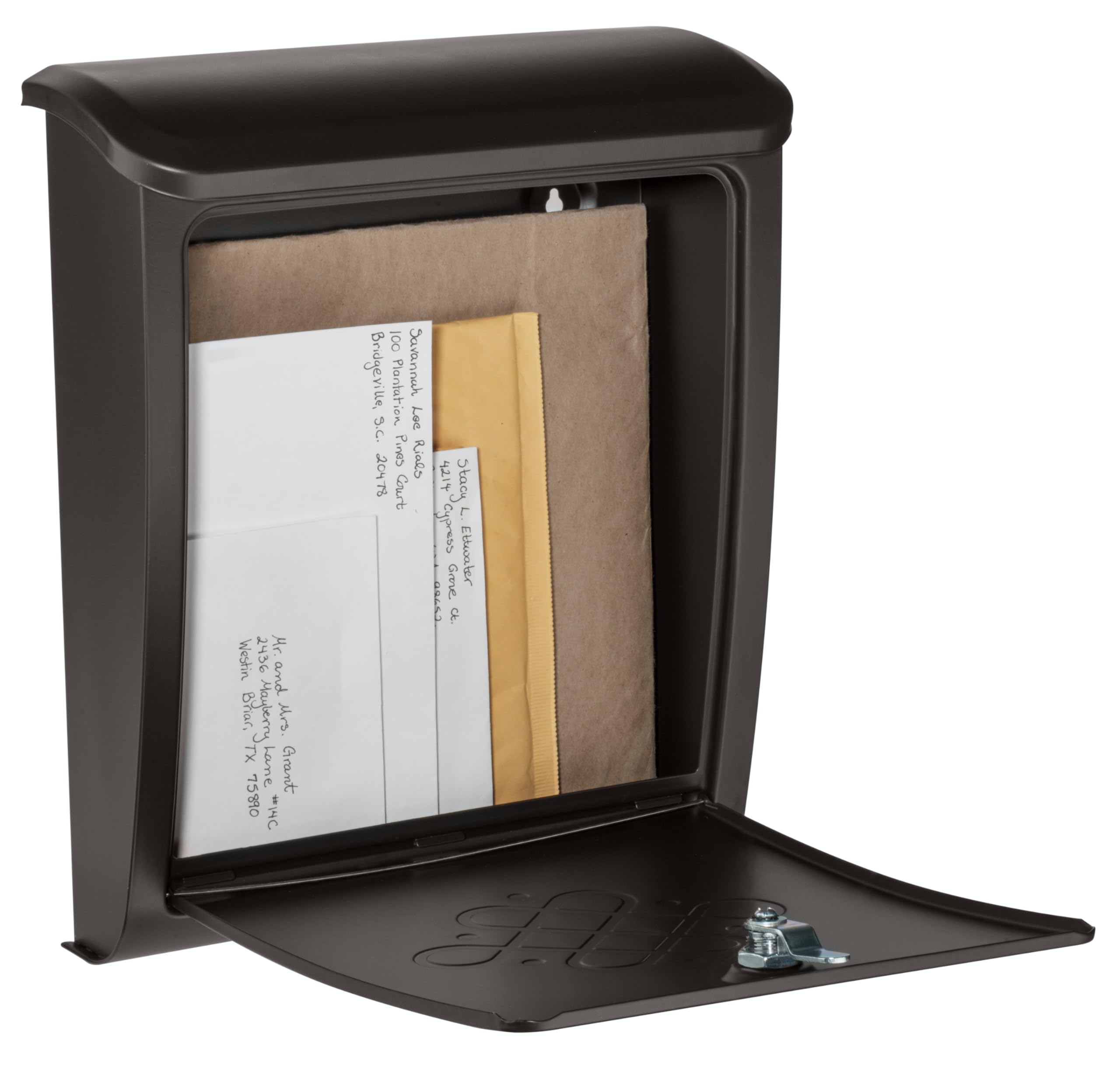 Architectural Mailboxes Bordeaux Galvanized Steel, Locking, Wall Mount Mailbox, 2697RZ-10, Rubbed Bronze, Medium Capacity