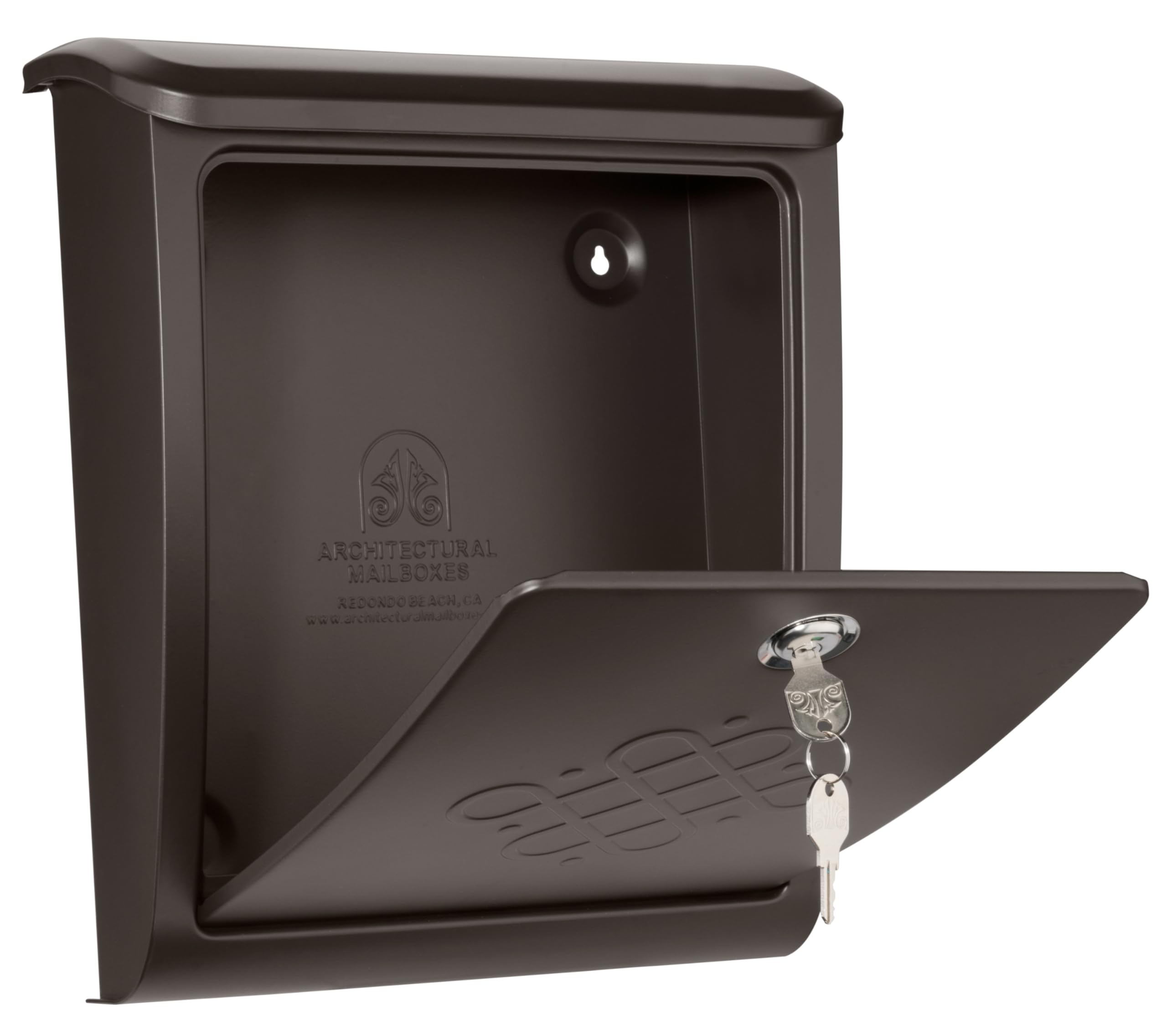 Architectural Mailboxes Bordeaux Galvanized Steel, Locking, Wall Mount Mailbox, 2697RZ-10, Rubbed Bronze, Medium Capacity