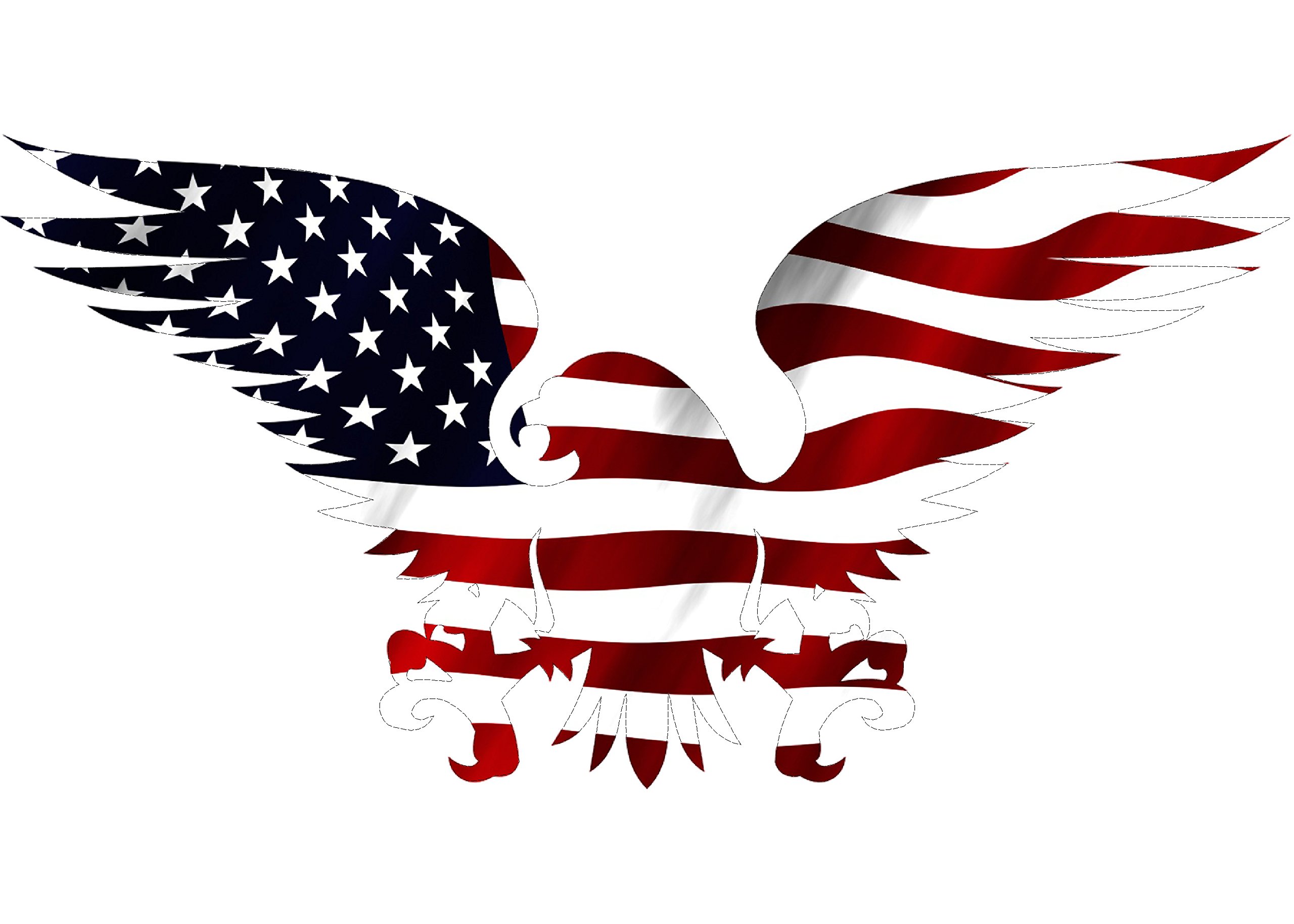 Rogue River Tactical Large 10x6 American Eagle USA Flag Car Decal Window Die Cut Patriotic Auto Bumper Sticker Vinyl Decal for Car Truck RV SUV Boat Support US Military