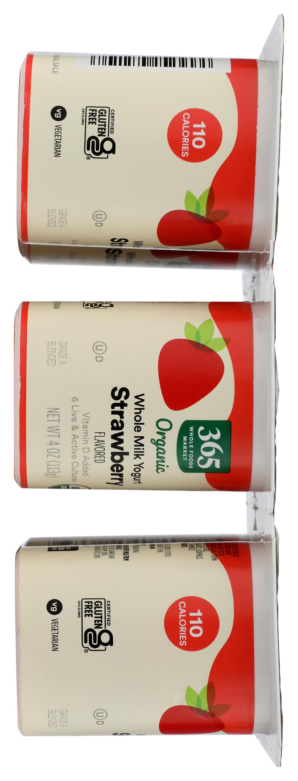365 by Whole Foods Market, Yogurt Strawberry 6Pk Organic, 24 Ounce