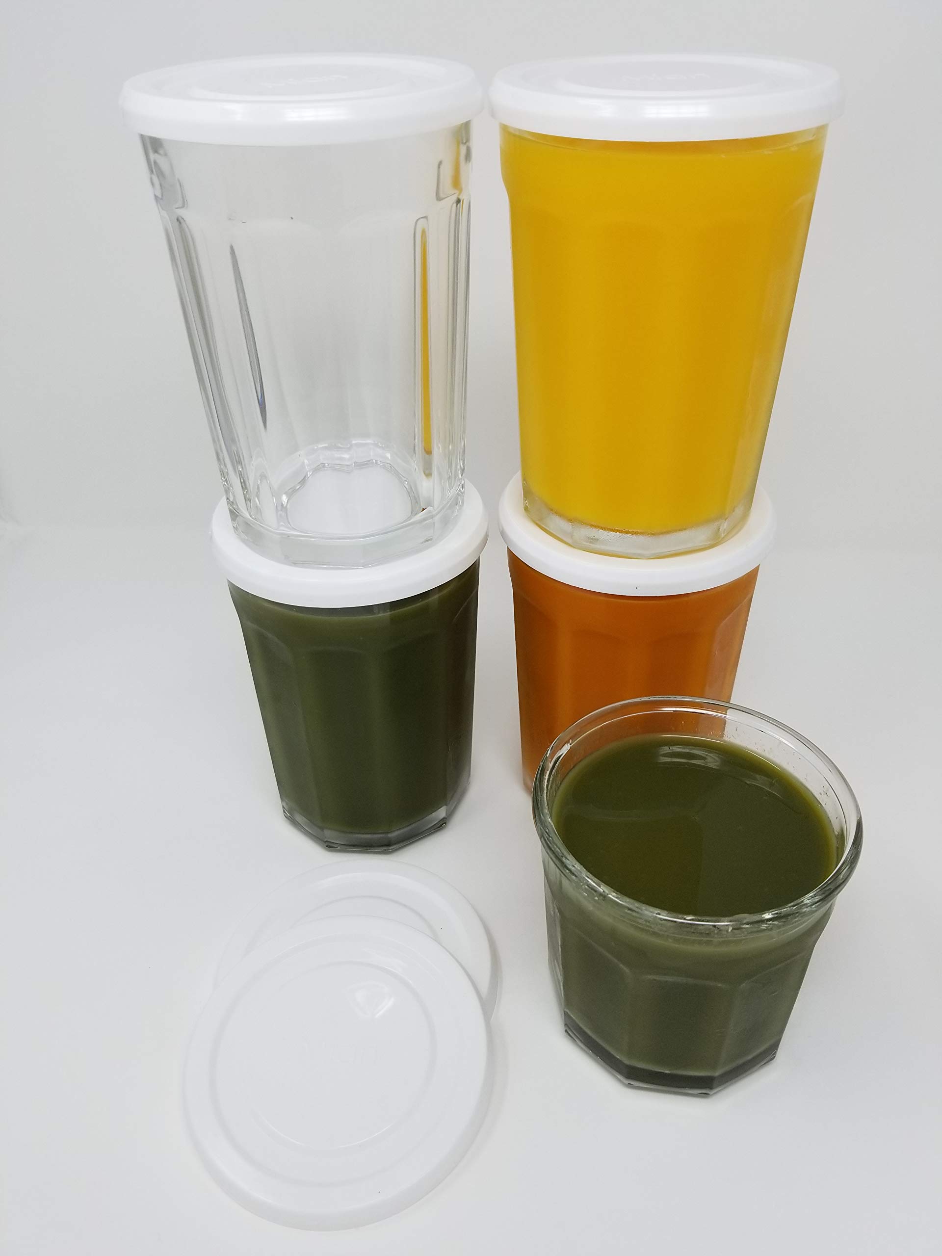 Mian White Plastic Lids fits Luminarc Working Glass 6 Pack
