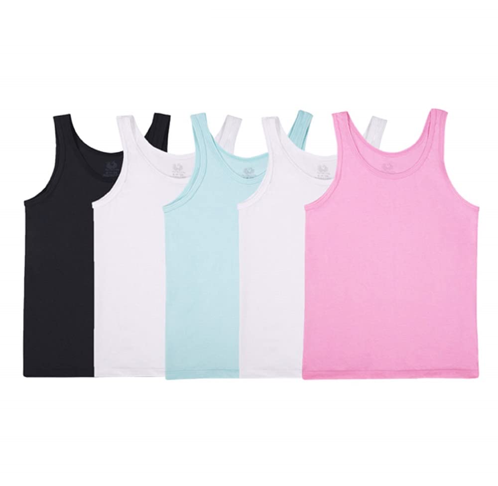 Fruit of the Loom girls Undershirts (Camis & Tanks) Underwear, Tank - 5 Pack Assorted, Large US