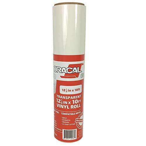 12" x 10ft Roll of Oracal 651 Transparent Craft Vinyl - On a 2.5" Core - Adhesive Vinyl for Cricut, Silhouette, and Cameo Cutters - Gloss Finish - Outdoor and Permanent