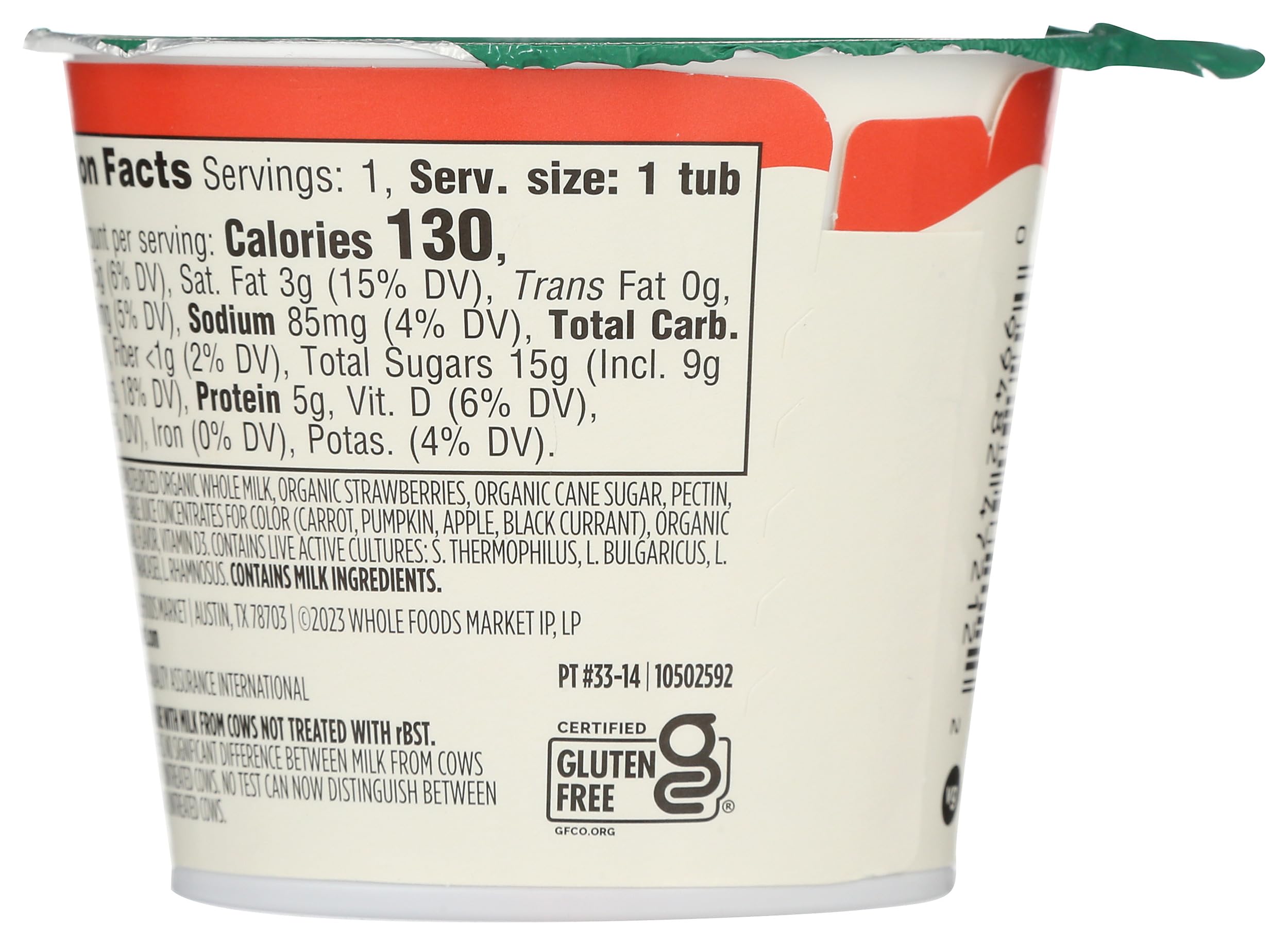 365 by Whole Foods Market, Yogurt Strawberry Organic, 5.3 Ounce