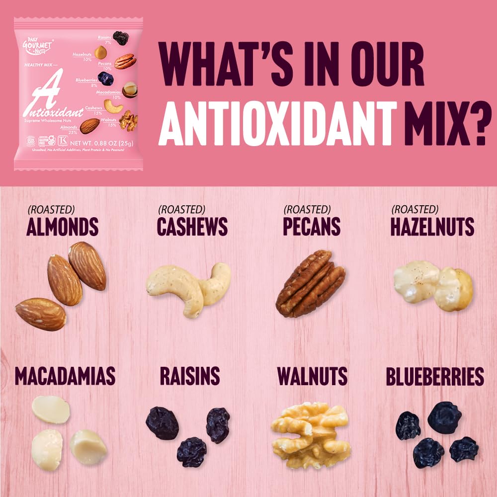Daily Gourmet Nuts - Unsalted Mixed Nuts Snack Packs/Individually Wrapped Snacks/Nut Snacks/No Peanuts/Healthy Trail Mix Individual Packs/Deluxe Assorted Snacks