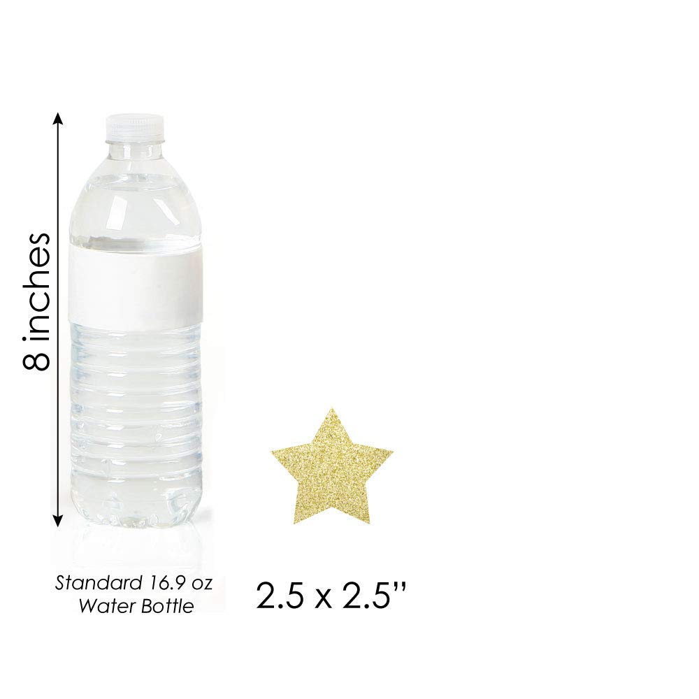 Big Dot of Happiness Gold Glitter Star - No-Mess Real Gold Glitter Cut-Outs - Party Confetti - Set of 24