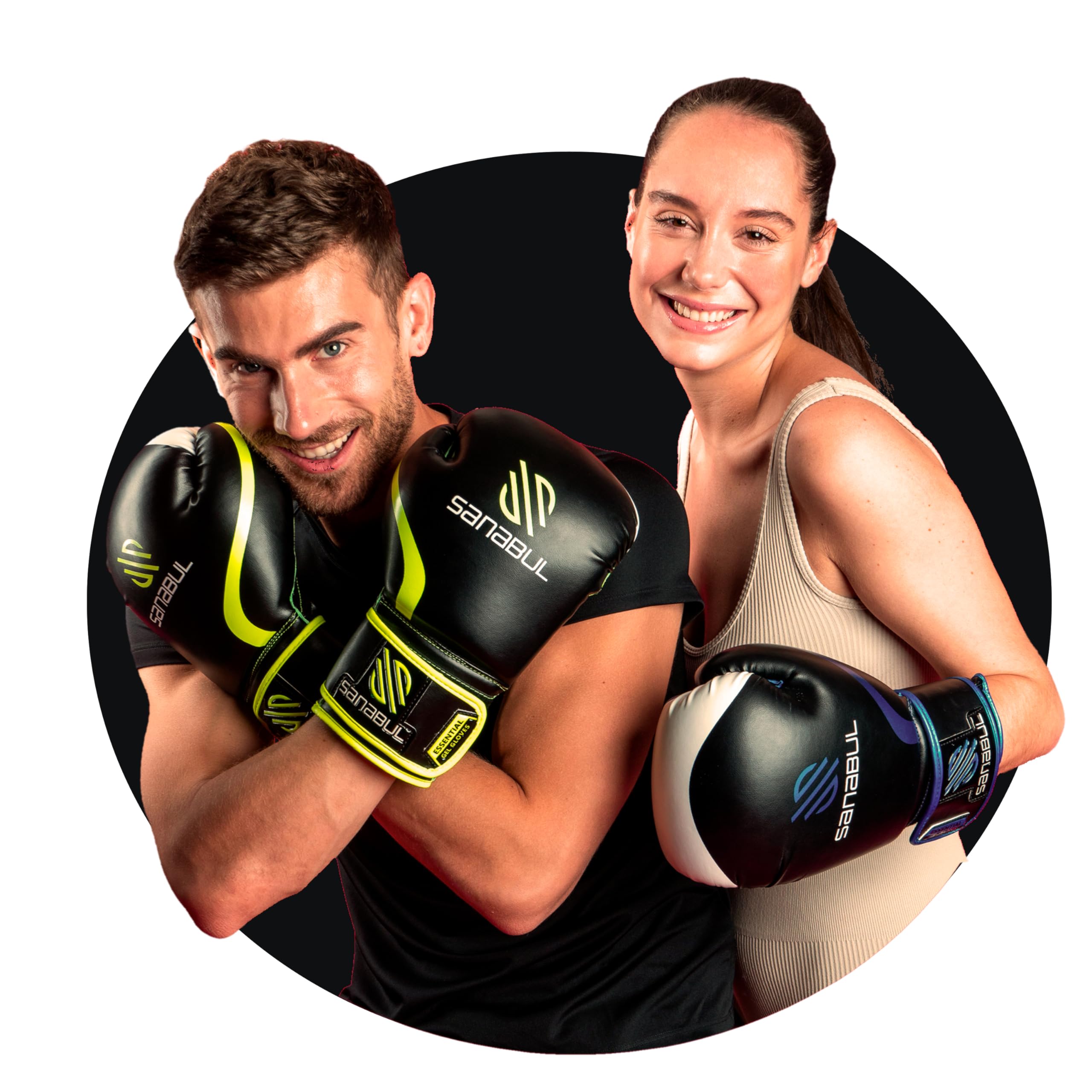 Sanabul Essential Gel Boxing Gloves for Men & Women, Kickboxing MMA, Muay Thai Gloves and Heavy Bag Training Punching & Sparring, AllBlack 10 oz