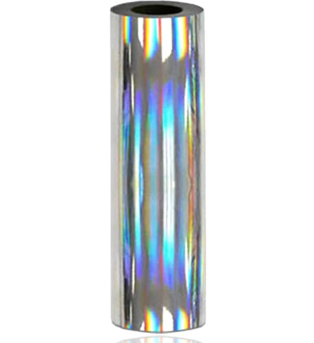 Silver Holographic Vinyl Permanent, 12" x15 FEET Rainbow Holographic Vinyl Roll, Chrome Holographic Sticker Vinyl for Cricut, Silhouette, Signs, Decals by Turner Moore Edition (15FT)
