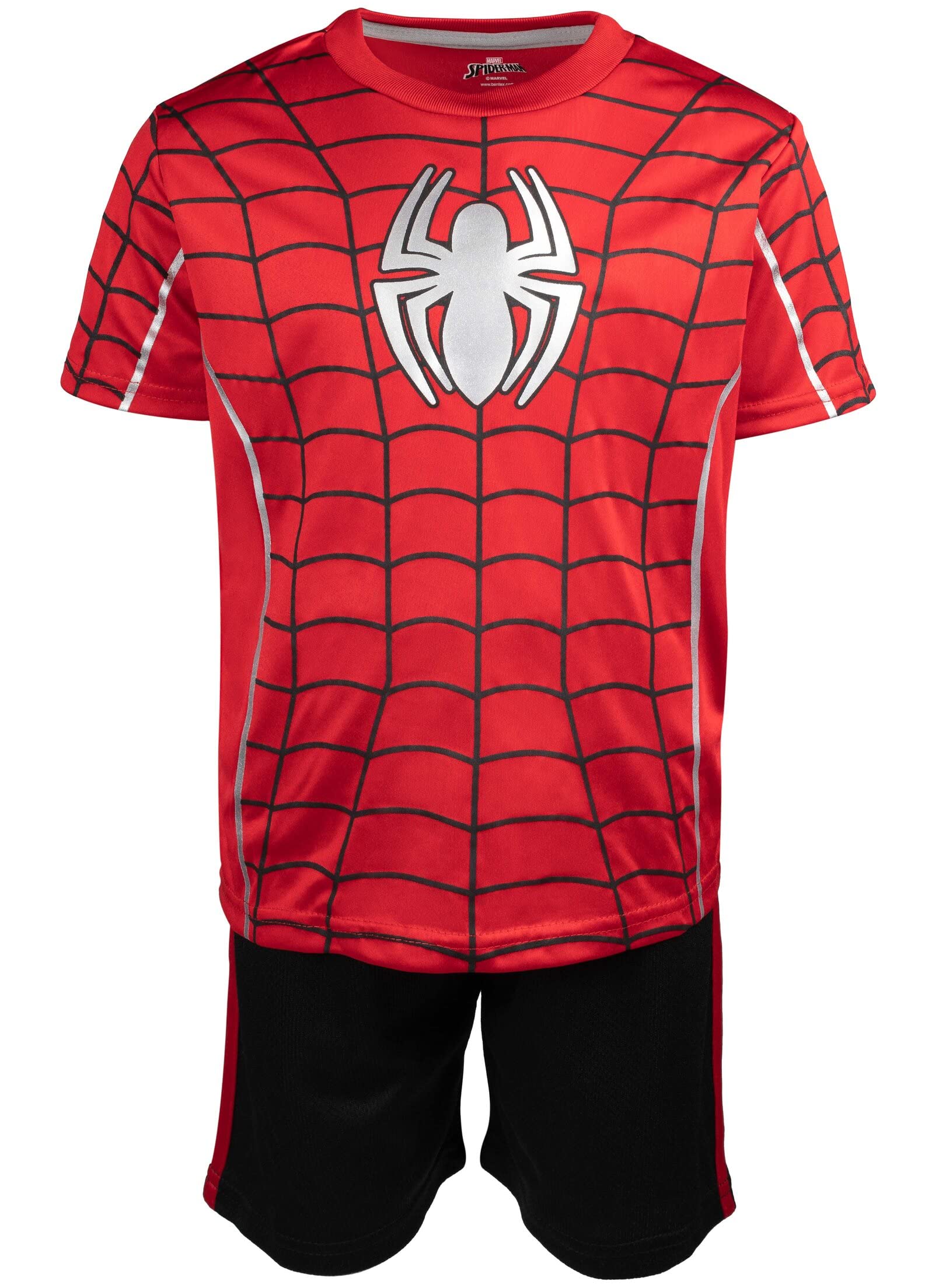 Marvel Spider-Man Toddler Boys Athletic Pullover T-Shirt Mesh Shorts Outfit Set 4T
