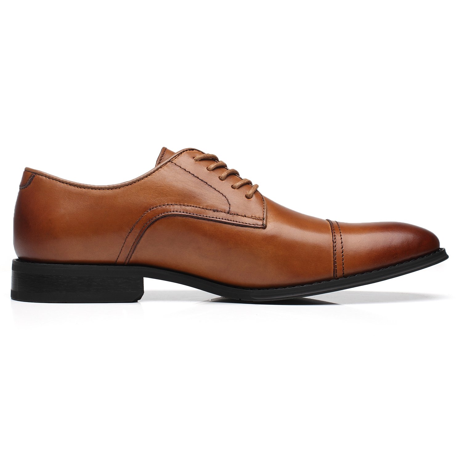 La Milano Mens Leather Updated Classic Cap Toe Oxfords Lace Dress Shoes