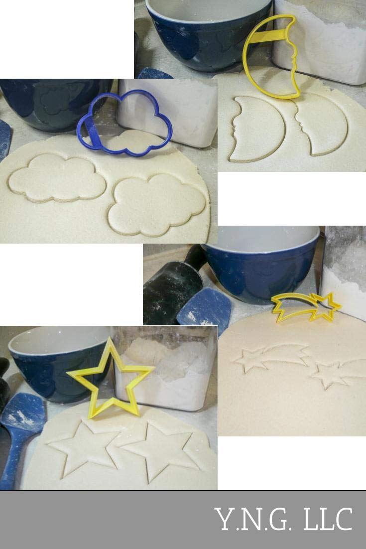 TWINKLE TWINKLE LITTLE STAR BABY SHOWER SET OF 4 COOKIE CUTTERS MADE IN USA PR1081