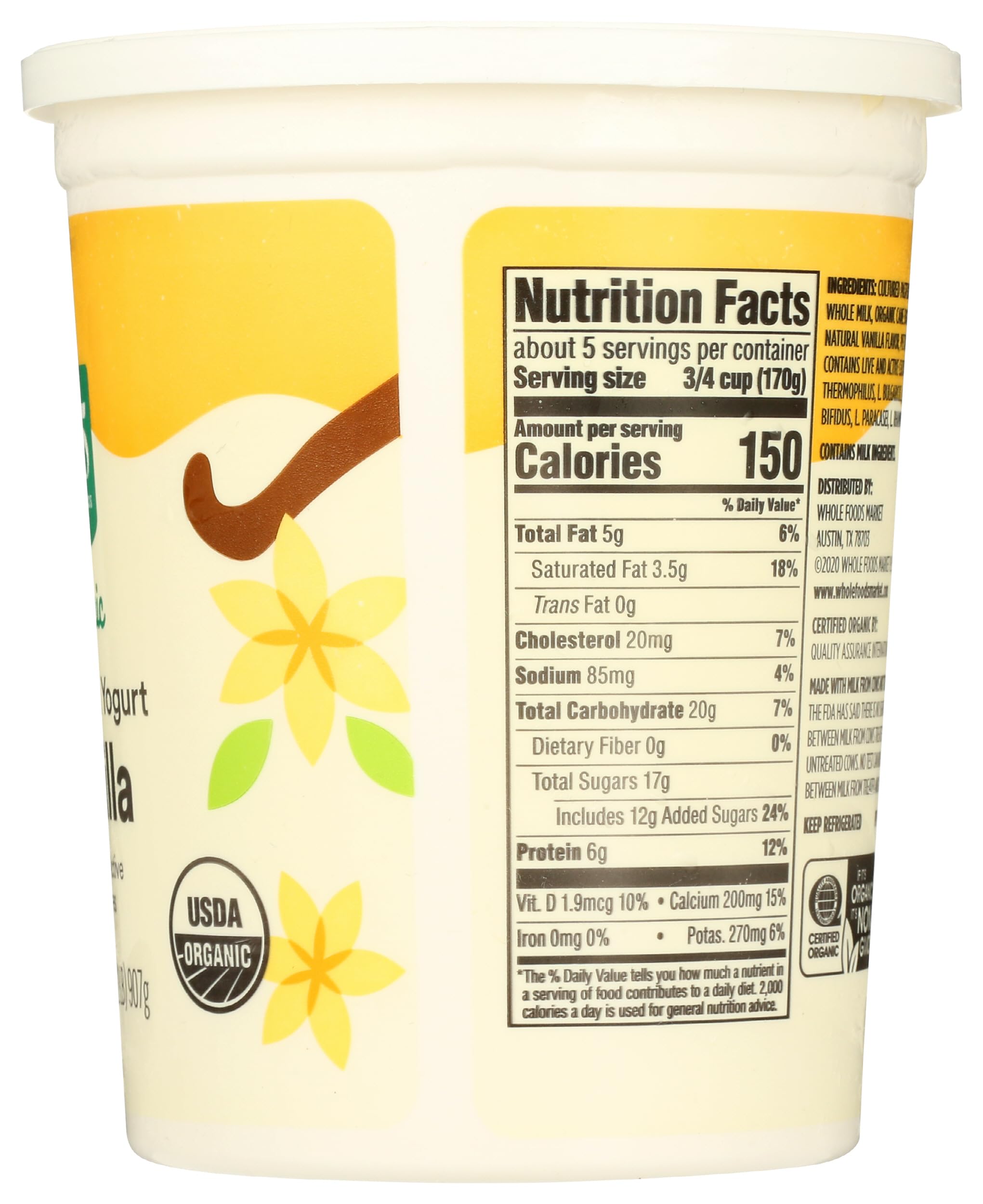 365 by Whole Foods Market, Yogurt Vanilla Organic, 32 Ounce