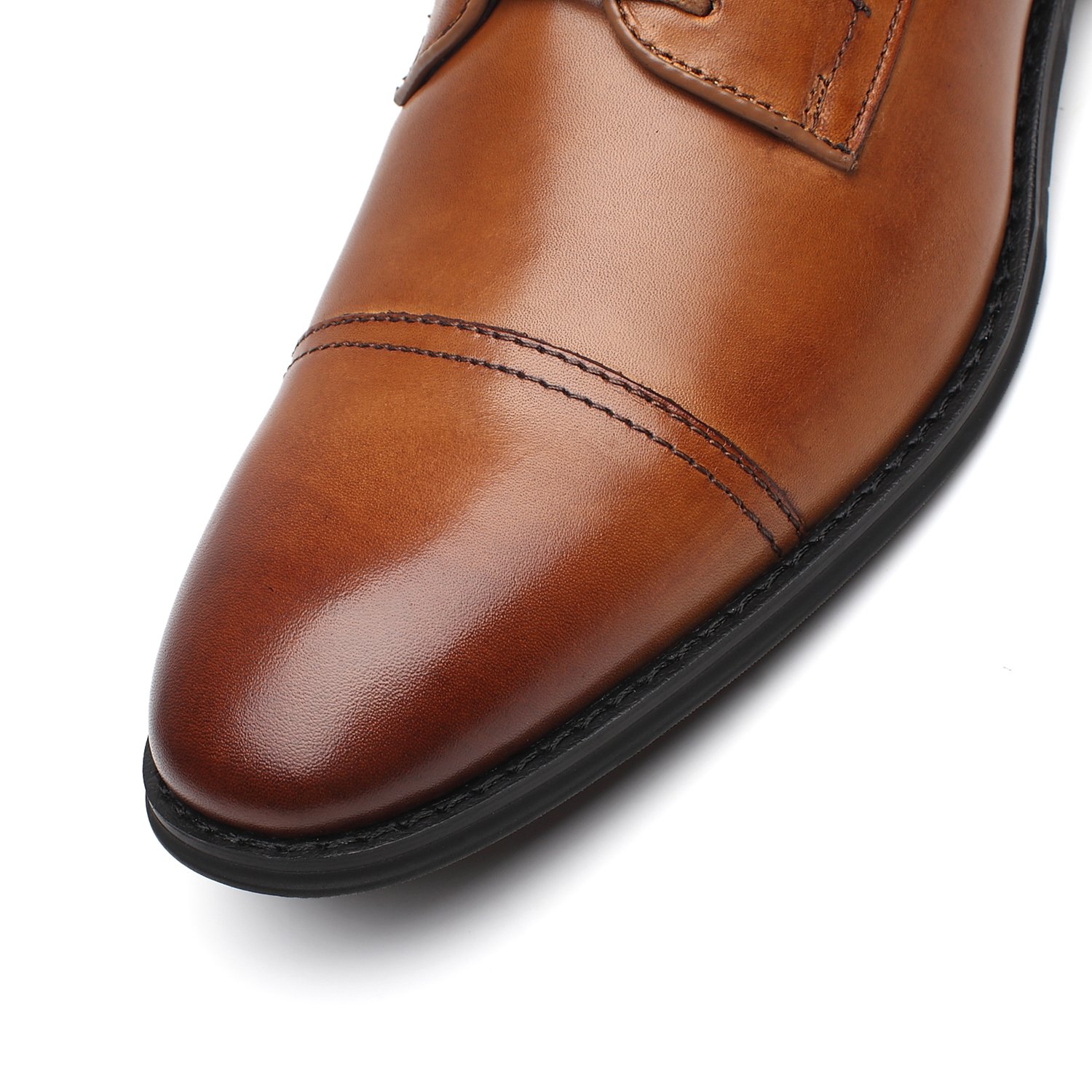 La Milano Mens Leather Updated Classic Cap Toe Oxfords Lace Dress Shoes