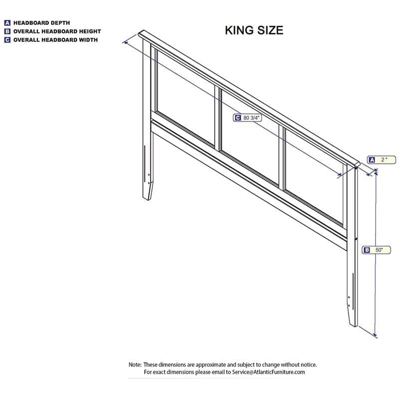 Leo & Lacey King Panel Headboard in Atlantic Gray