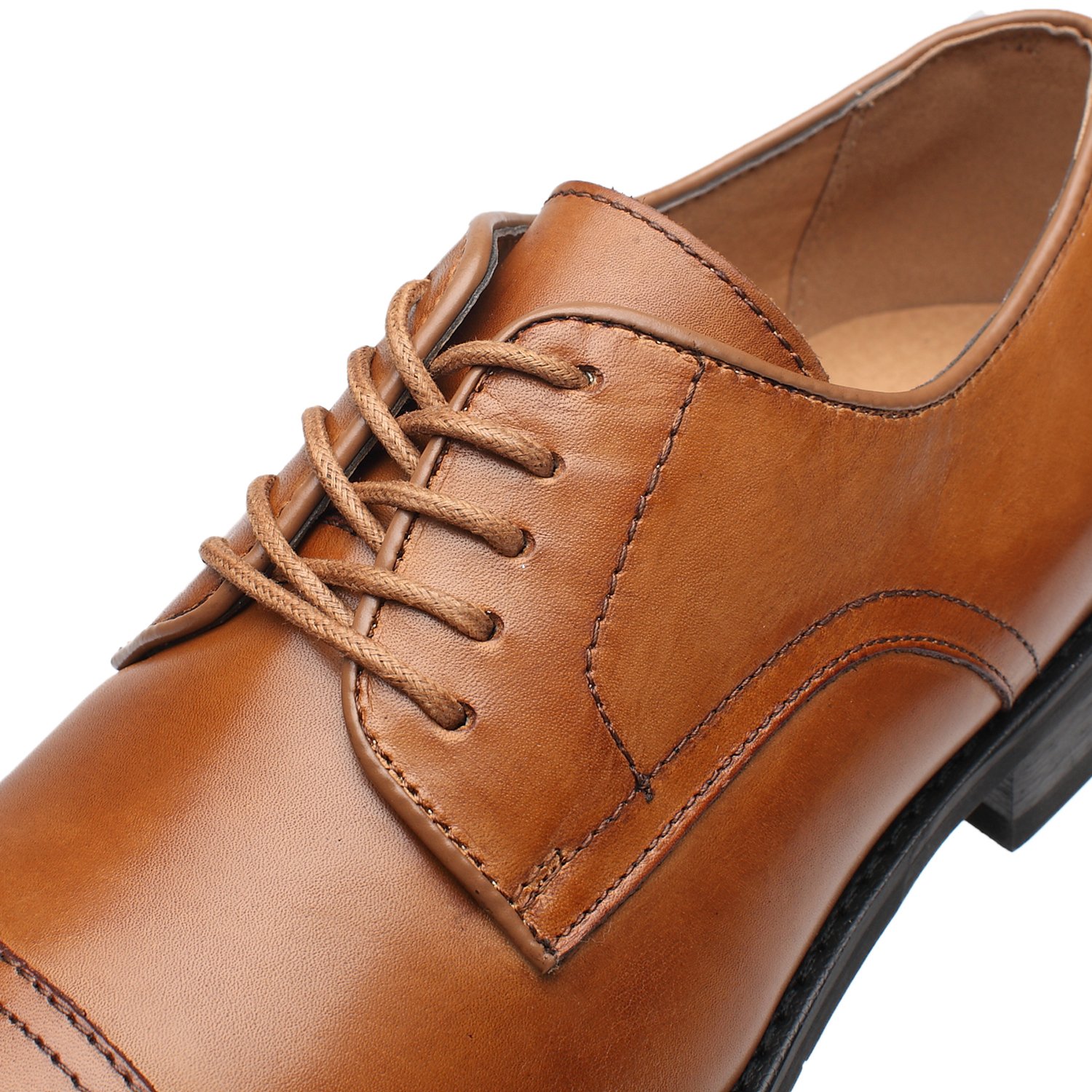 La Milano Mens Leather Updated Classic Cap Toe Oxfords Lace Dress Shoes