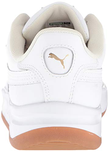 PUMA Women's CALI EXOTIC Sneaker, Whisper White-Puma White-Puma Team Gold, 7