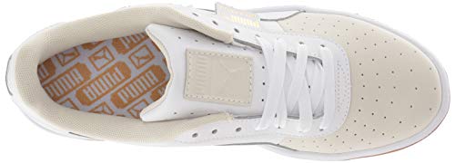 PUMA Women's CALI EXOTIC Sneaker, Whisper White-Puma White-Puma Team Gold, 7
