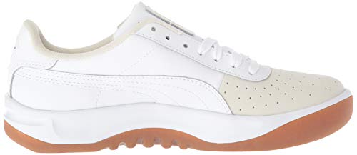 PUMA Women's CALI EXOTIC Sneaker, Whisper White-Puma White-Puma Team Gold, 7