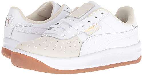 PUMA Women's CALI EXOTIC Sneaker, Whisper White-Puma White-Puma Team Gold, 7