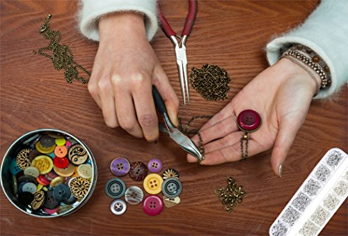 anezus Jump Rings for Jewelry Making Supplies with Jump Ring Pliers (1200Pcs Dull Silver and Bright Silver)